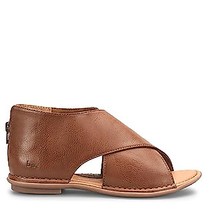 b.o.c. Womens Bria Leather Comfort Flat Sandals Brown 9 Medium (B,M)