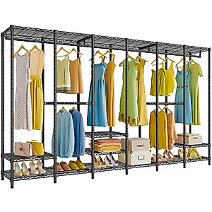 VIPEK V60 Extra Large Portable Closet Rack Heavy Duty Clothing Rack for Hanging Clothes Freestanding Wardrobe Closet, Metal Closet for Bedroom Storage Organizer, Load 1620lbs, Black