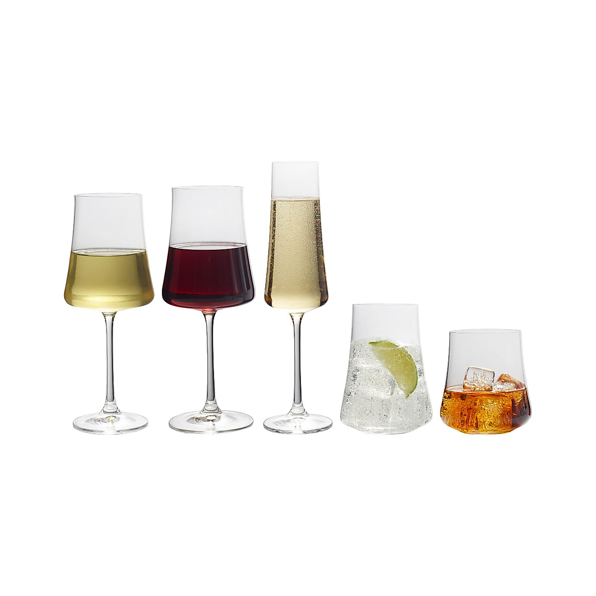 Mikasa Aline Set of 4 Highball Tumbler Cups, 17-Ounce, Clear