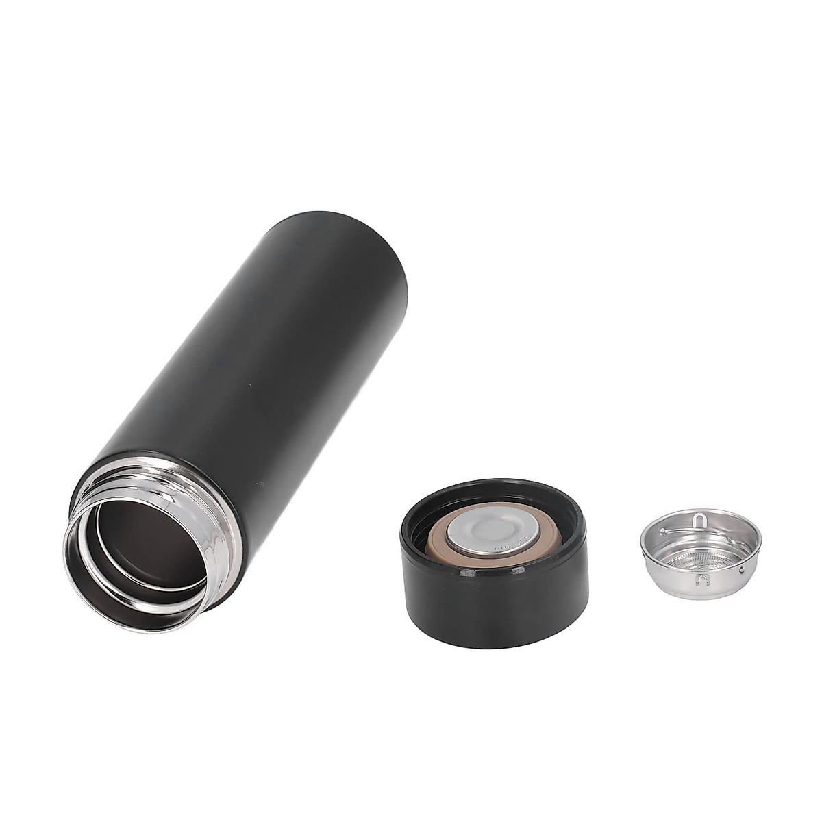 Insulated Bottles, 500ml Stainless Steel Thermal Mug Double Wall Vacuum Flasks with LED Display Vacuum Flasks with Lid for Home Office Kitchen Outdoor(black)