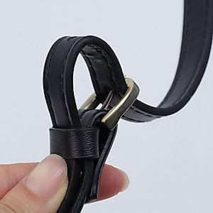 Semetall PU Leather Purse Handles 2 Pcs 65cm to 71cm Adjustable Shoulder Strap Black Purse Straps, Shoulder Strap Replacement for Crossbody