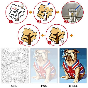 Kealux Paint by Numbers Animals Kits 40cm x 50cm Canvas, DIY Acrylic Painting for Adults and Kids with Paints, Brushes Dog Without Frame