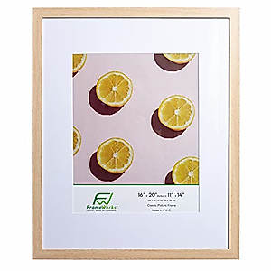 FrameWorks 2-Pack, 16x20 Matted to 11x14 Picture Frame, Natural Oak – Classic Wooden Photo Frame with Tempered Glass, Modern Matte Finish for Prints, Posters, Certificates & Wall Decor – Gallery-Ready