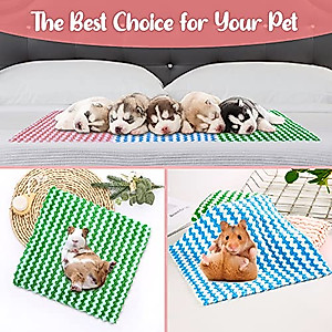 6 Pieces Guinea Pig Soft Blankets, Rabbits Hamster Cage Liner Supplies, Fleece Fabric Bedding Mats Bath Towels for Small Animals Pets Puppy Kitten Hedgehog Squirrel Accessories