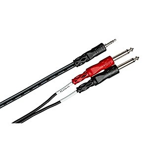 Music People CMP159 10 Inches Speaker Cable, Y Cable 1/8 Inch TRS to Dual 1/4 Inch TS Cable