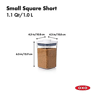 OXO Good Grips POP Container Accessories 3-Piece Scoop Set & Good Grips POP Container - Airtight Food Storage - 1.1 Qt for Brown Sugar and More,Transparent