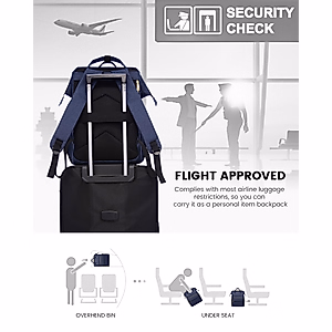 LOVEVOOK Laptop Backpack Women, 15.6 Inch Computer Backpack with Charger, Water Resistant Teacher Bag Work Backpack with Laptop Compartment for Travel Business College, Blue