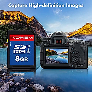 INDMEM SD Card 8GB 2 Pack UHS-I U1 Class 10 8G SDHC Flash Memory Card Compatible with Digital Camera, Computer, Trail Cameras