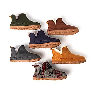 Dearfoams Alpine Men's Brixen Indoor/Outdoor Memory Foam Boot Slipper Ankle, Whiskey, 12-13