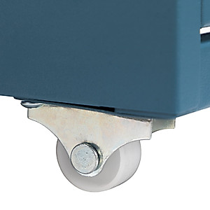 HollyHOME 3 Drawer Mobile Storage Cabinet, Metal Storage Dresser Cabinet with Castor Wheels, Small Organization Chest for Home Office, Easy Assembly Without Screws, Dark Blue