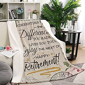 Ivivis Retirement Gifts for Women 2023, Retired Gifts for Women, Happy Retirement Gifts for Teachers Nurses Mom Grandma Friend, Farewell Gifts for Coworkers Boss, Retirement Throw Blanket 60"x 50"