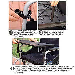 Wheelchair Tray Table with Wheelchair Side Bag,Wheelchair Armrest Pouch Accessories,Removable Wheelchair Lap Tray for Eating, Reading, Resting (Wheelchair Tray)