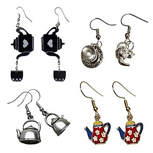 CutieJewelry Teapot Tea Teacup Pot Afternoon Womens Ladies Dangle Earrings 4 Pairs