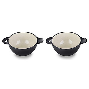 Ozeri Earth Ramen Bowl Set, Made from Plant-Derived and Other Natural Materials,993 ml, One Size, Black with Beige, 6-Piece