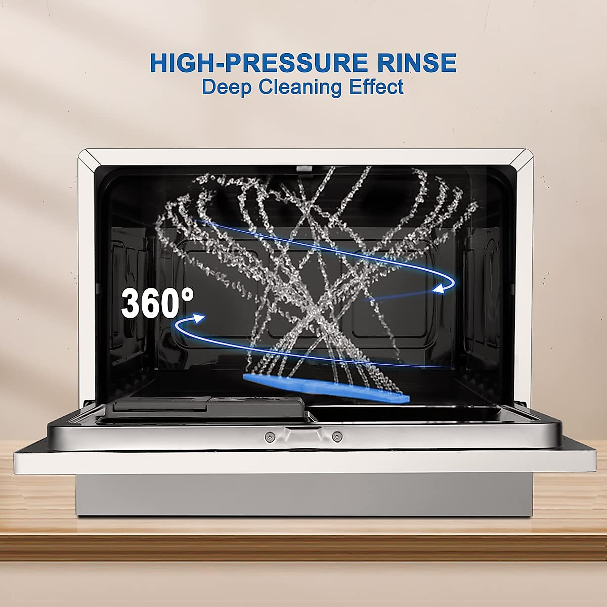 Compact Countertop Dishwasher, GASLAND Chef DW106W Portable Dishwasher with Air Dry Function, Dishwasher with 6 Place Setting and Silverware Basket for Apartment, Dorm and RV, White