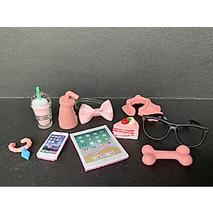 lps Pet Shop lps Accessories (10pcs) Pink Set lps Accessories Drinks Glasses Cellphone Bones Fit lps Cats and Dogs