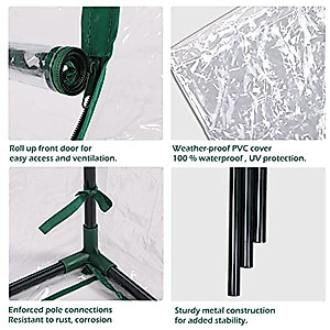 Portable Mini Greenhouse for Outdoors , 6.0' x 3.0' x 3.0' Small Greenhouse for Indoor Outdoor, Mini Clear Green house with PE Cover and Roll-Up Zipper Door for Winter Seedling, Flowers, Plant Growing