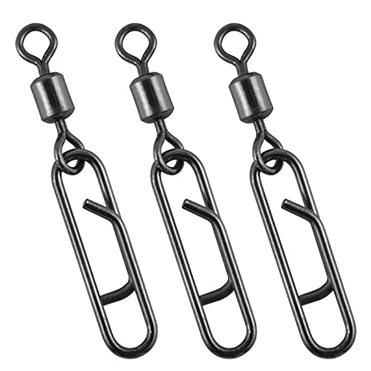 Dr.Fish 20 Pack Fishing Power Clips Swivels Barrel Snap Swivels Quick Change Fishing Snap Connector High Strength Speed Clips Swivels Fishing Tackles Freshwater Saltwater 66LB