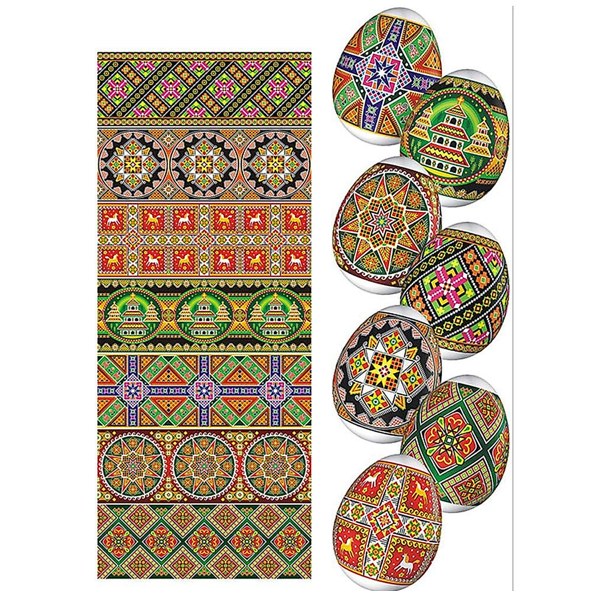 7 Geometrical Ukrainian Easter Egg Decorating Wraps