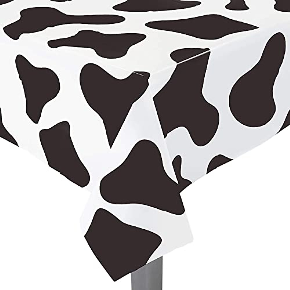 BLUE PANDA Cow Print Tablecloth for Farm Animal Party (54 x 108 in, 3 Pack)