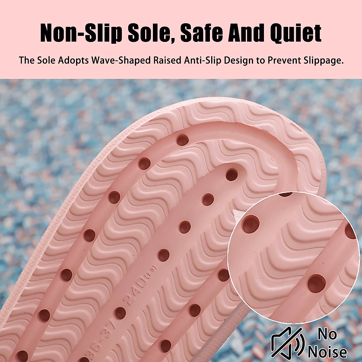 rosyclo Cloud Slippers for Women and Men, Pillow Slippers Massage Shower Bath Bathroom Soft Comfy Thick Sole Lady Garden House Cloud Cushion Slide Sandals Platform Shoes, Pink