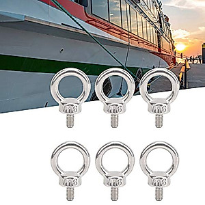 Stainless Steel Bolts, Lifting Eye Bolts Fastening M6 Eye Screw Stainless Steel Rust Proof Smooth and Burr‑free for Fastener Accessory