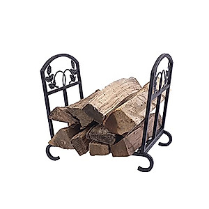 Blue Sky Outdoor Living Indoor/Outdoor Folding Firewood Rack Storage Holder, Black