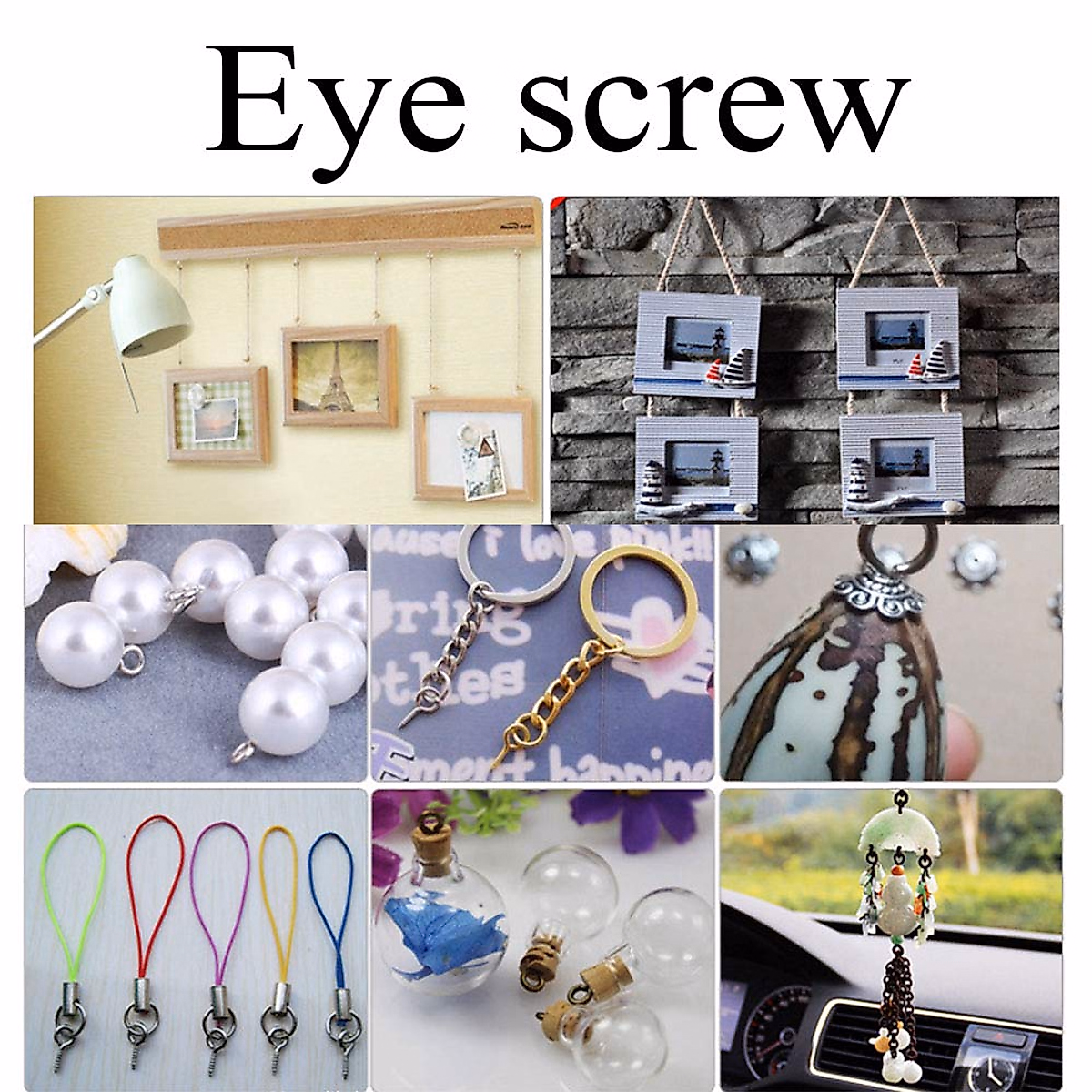 Pro Bamboo Kitchen Eyelets Screw 30PCS 1 Inches Screw Eye Pins Eye Pins Hooks