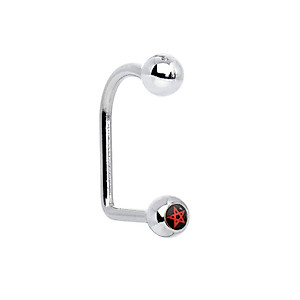 Red Star Lippy Loop Labret Lip Piercing Jewelry 14 Gauge