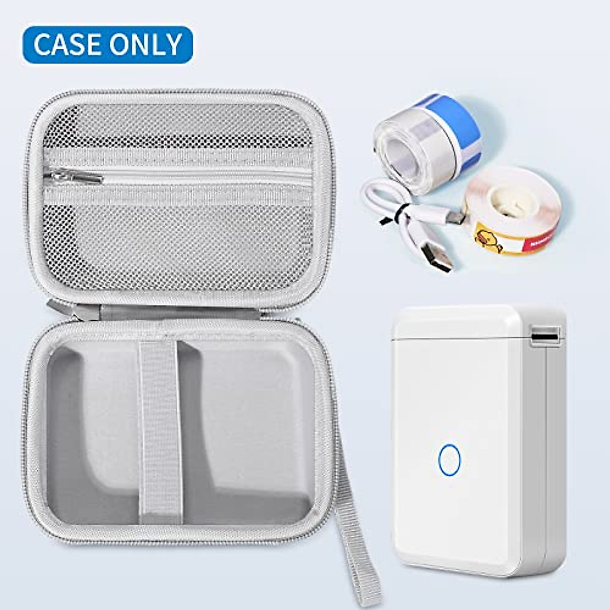 JADENS Case Compatible D110 Label Maker, Hardshell Label Maker Box for Niimbot Mini Label Printer Labeler with Handle for Organization & Storage Holder Tape Paper Roll & USB Cable (Box Only)