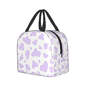 Ucsaxue Purple Cow Lunch Box Reusable Lunch Bag Picnic Insulated Cooler Travel Tote Bags School Container For Teen Boys Girls Lunch Boxes
