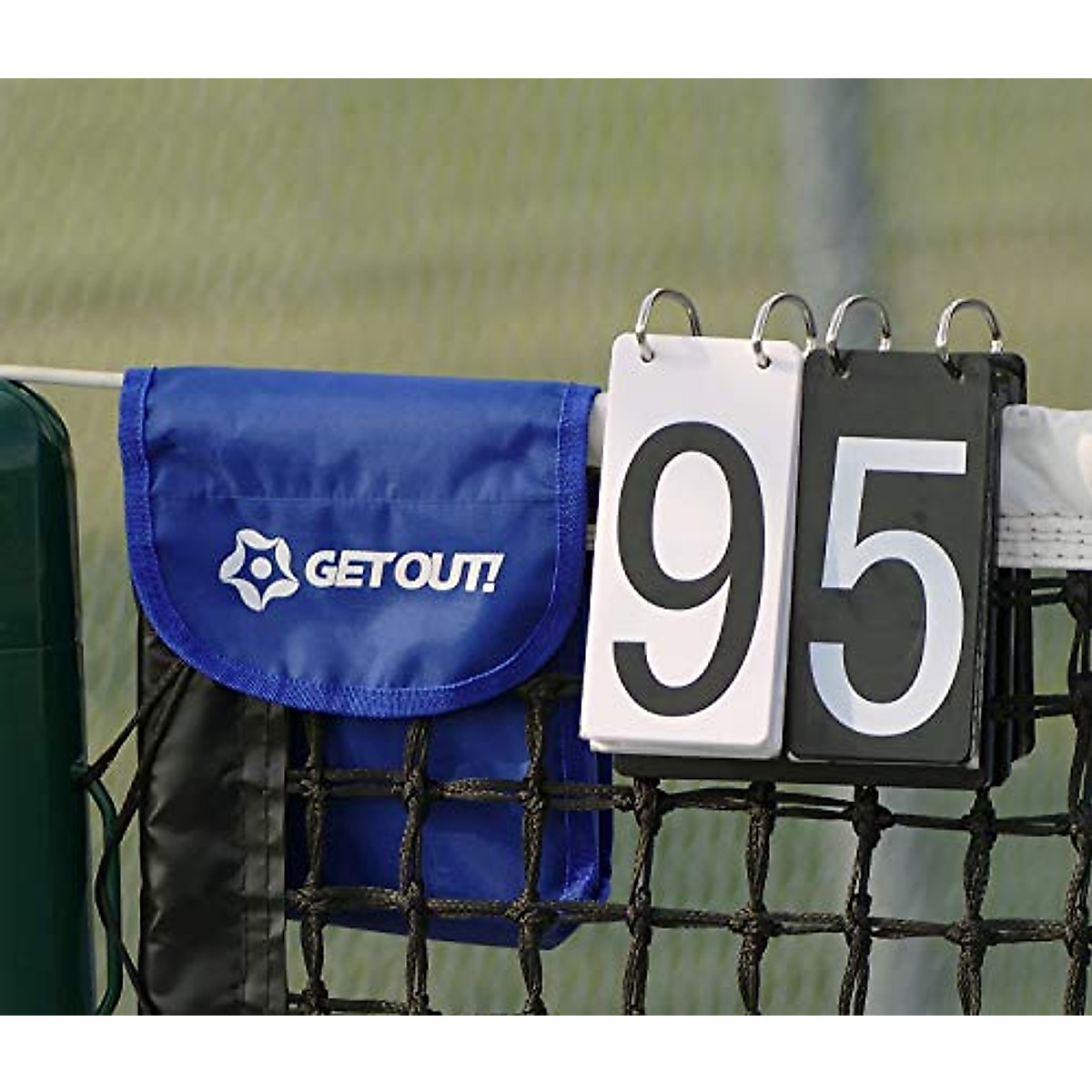 Get Out! Over Net Portable Tennis Game Score Keeper, Numbered Score Board Cards Tracker 0-9 Flip Scorecard Scorekeeper