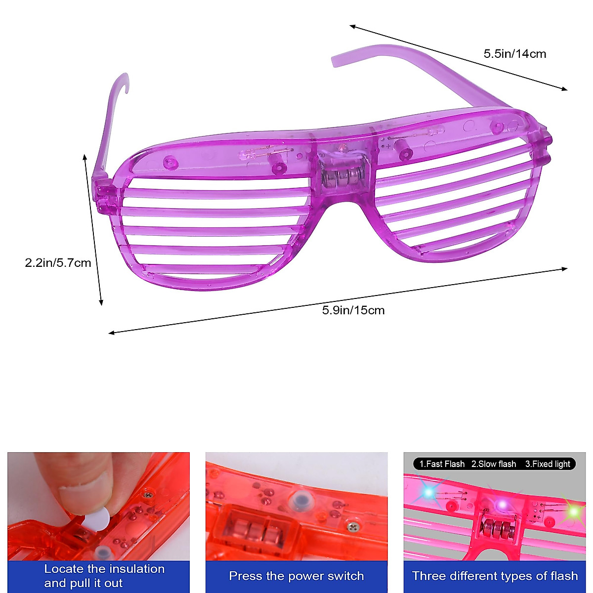 Zaaaslsm 40 Pack Led Glasses,Light Up Glasses,Glow Glasses Glow In The Dark Party Supplies Suitable For Kids/Adults, Rave neon Flashing Party For Birthday Mardi Gras New Year's Eve Party Decoration