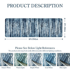 Lahome Modern Ombre Hallway Runner Rug - 2x6 Washable Runner Rugs with Rubber Backing Non-Slip Throw Stain Resistant Kitchen Runner, Blue Floor Indoor Carpet Runners for Entryway Bathroom Laundry Room