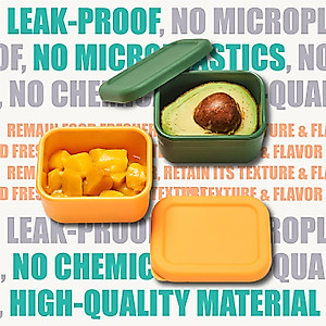 LOSAND FLEXCONTAINER Platinum Silicone Baby Food Storage – Leak Resistant Airtight Lids – Oven Baking Safe Containers – Non-BPA – Microwave and Freezer Safe (2022 Color Set) (renewal lids)