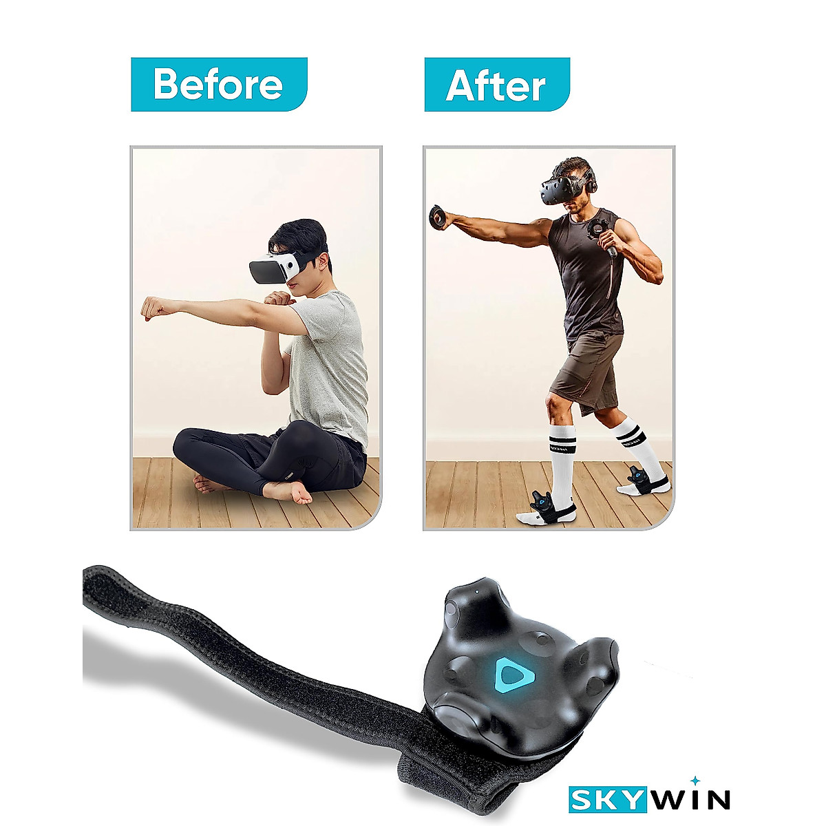 Skywin-VR Tracker Straps for HTC, Vive Tracker Straps -2 Pack, Adjustable Tracker Straps,VR Full Body Tracking for Foot, Tracking in Virtual Reality
