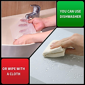 Shelf Liner Silicone Shelf Liners for Kitchen Cabinets Non-Adhesive Non-Slip Waterproof Cabinet Liner Drawer Liner Refrigerator Liners Durable & Reusable (12 Inch x 10 FT, Translucent-White)