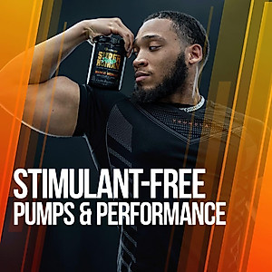 ALPHA LION Superhuman Pump Pre Workout Powder, Nootropic Caffeine & Stim Free Preworkout Supplement, Nitric Oxide Booster, Muscle Gainer, Energy & Focus (42 Servings, Mango Veiniac Flavor)
