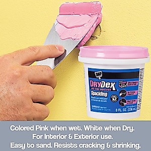 Do it Best Drywall Repair Kit- DAP Drydex (2Pack)- Joint Compound Spackle Patch- Nail Hole Filler- Wall Putty- Plaster Repair- Bundled w/Sanding Block & 3 Pack Putty Knife Set