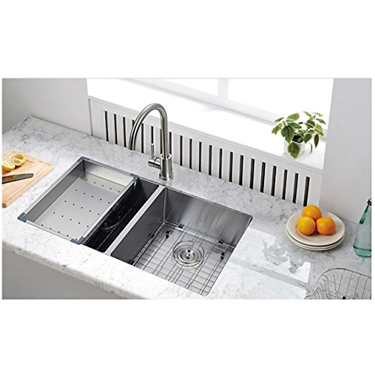 Starstar 17" Stainless Steel Colander For Kitchen Sink