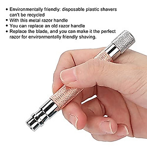 Razors for Men, Men's Shaving Razor Old Fashioned Razor Handle Zinc Alloy Retro Long Handle Shave Tool Manual Safety Razor Shaving Anti Slip Design for Men Barbershop (copper)
