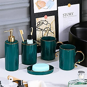 WYKDD Set Nordic Bathroom Bathroom Toilet wash Combination Set Household Ceramic mouthwash Cup