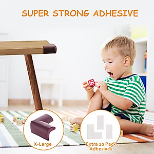 PRObebi Corner Protector Baby 10 Pack - Baby Proofing Corner Guards - Extra Large Edge Protector for Baby for Table, Stair, Cabinet - Brown