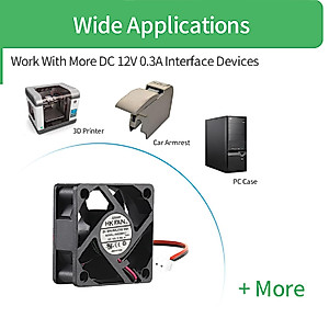Security-01 50mm x 50mm x 20mm 5020 12V 0.30A Ball Bearing Brushless DC Cooling Fan 2pin AB5020H12 UL (Pack of 2)