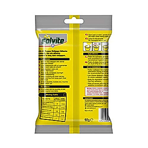 Solvite All-Purpose Wallpaper Adhesive, Reliable Adhesive for Wallpaper, All-Purpose Adhesive with Long-Lasting Results, Wallpaper Paste Hangs up to 5 Rolls (1x92 g Sachet)