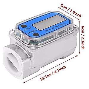 1″ Digital Turbine Flow Meter, Gas Oil Fuel Flowmeter, Pump Flow Meter Diesel Fuel Diesel Kerosene Line Pipe Counter for Chemicals Water etc(Blue)