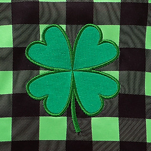 YOUNGER TREE Toddler Girl St Patricks Day Outfits Four-Leaf Clover Sweatshirt Clothes Saint Patrick's Day Ruffle T Shirt Tops + Bell Bottoms Pants (Green Plaid A, 4-5T)