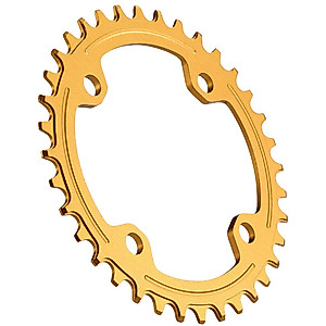 Dymoece Narrow Wide Bike Single Chainring 104BCD 32T 34T 36T 38T for 9 10 11 Speed Round,Black/Red-Compatible with Most of Shimano and Sram Cranksets