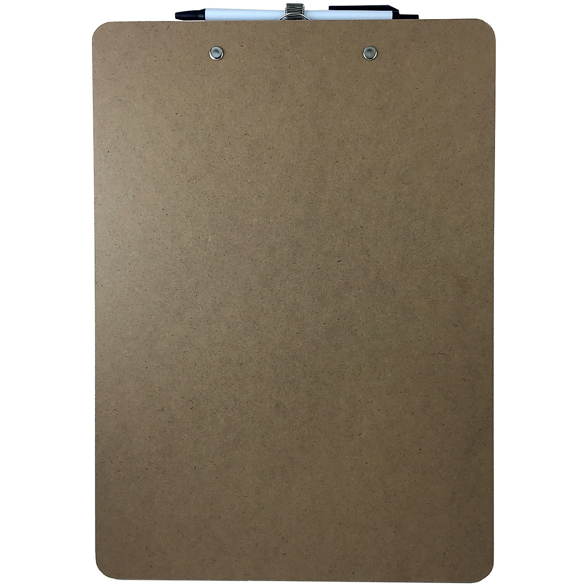 Pen Holder Clipboard, Letter Size, Low Profile Clip, Hardboard Single (Pen Included)