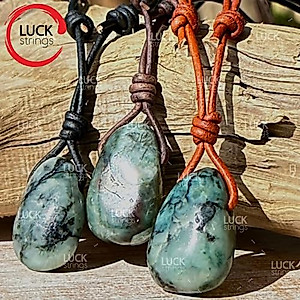 Luck Strings Handcrafted Chakra Necklace – Crystal Gemstone Energy Pendant for Both Men & Women – Amulet for Spiritual Balance – Distinctive Gem Jewelry Gift (emerald)